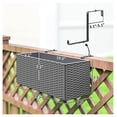 20 Inch Railing Flower Pots 2 Pack, Hanging Planters with Hooks ...