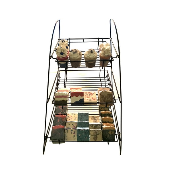 FixtureDisplays® 3-Tier Wire Display Rack Bakery Snacks Confection Tray ...