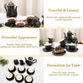 DUJUST 22 pcs Black Porcelain Tea Set for 6, Luxury British Style Tea ...