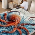Chilfamy Giant Octopus Ocean Splash Decorative Blanket, Allergy Napping ...