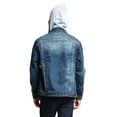 Victorious Men's Hoodie Layered Distressed Denim Jacket with Removable ...