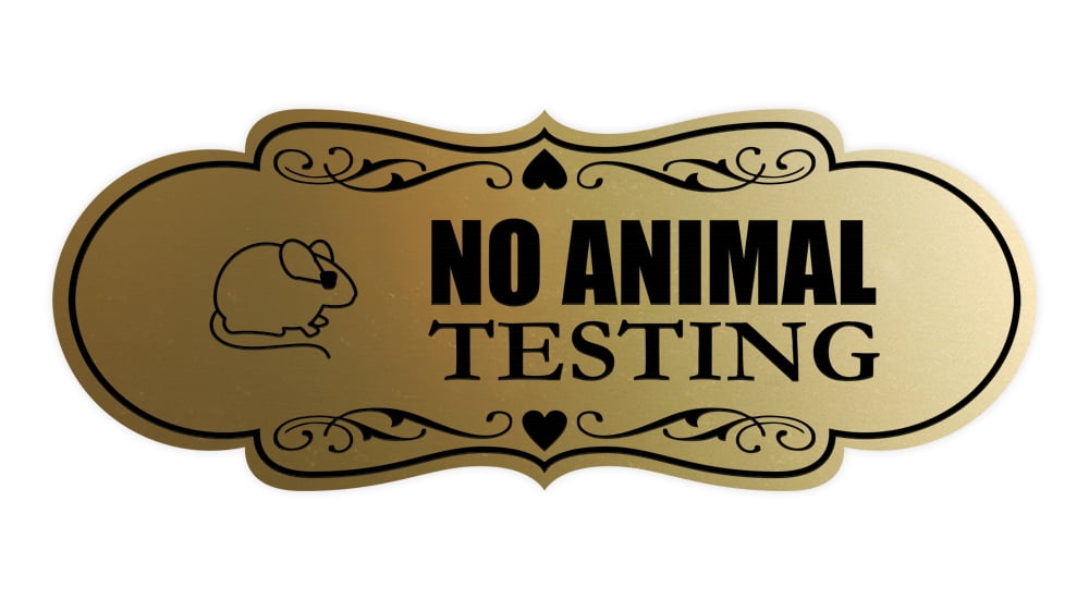 Designer No Animal Testing Sign (Brushed Gold) - Medium - Walmart.com