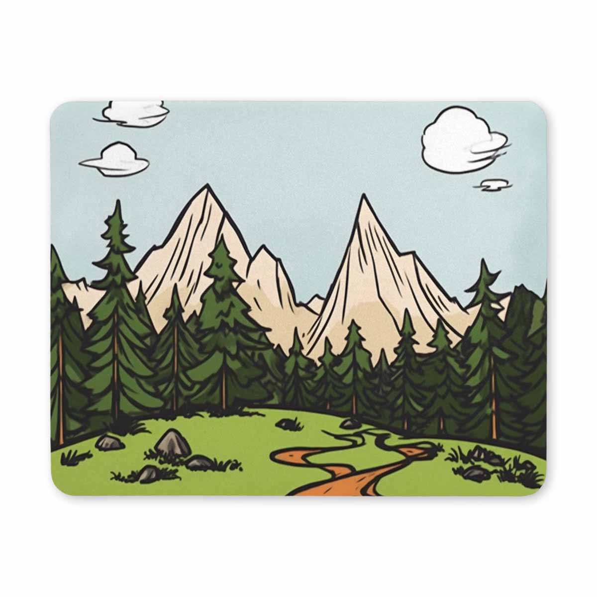 Scenery Picture Office Decor Mouse Pad, Tree Forest Landscape Painting ...