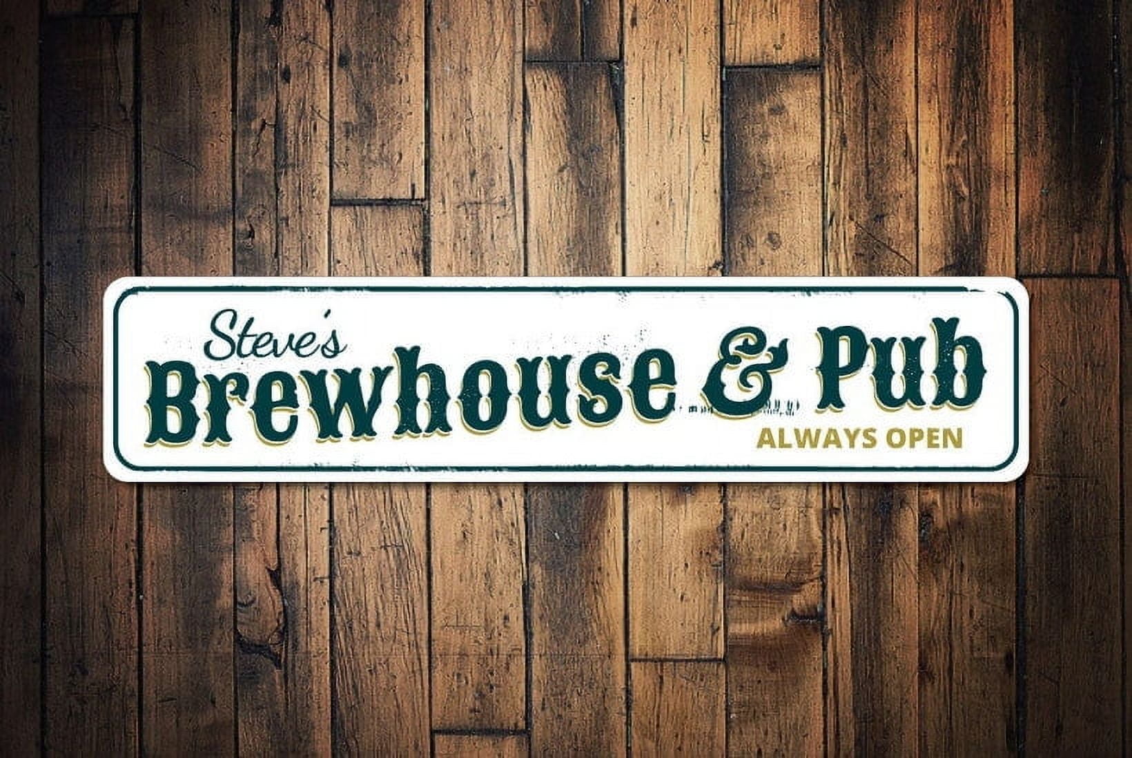 (Metal de aluminio) Letrero de cervecería y pub Letrero siempre abierto ...