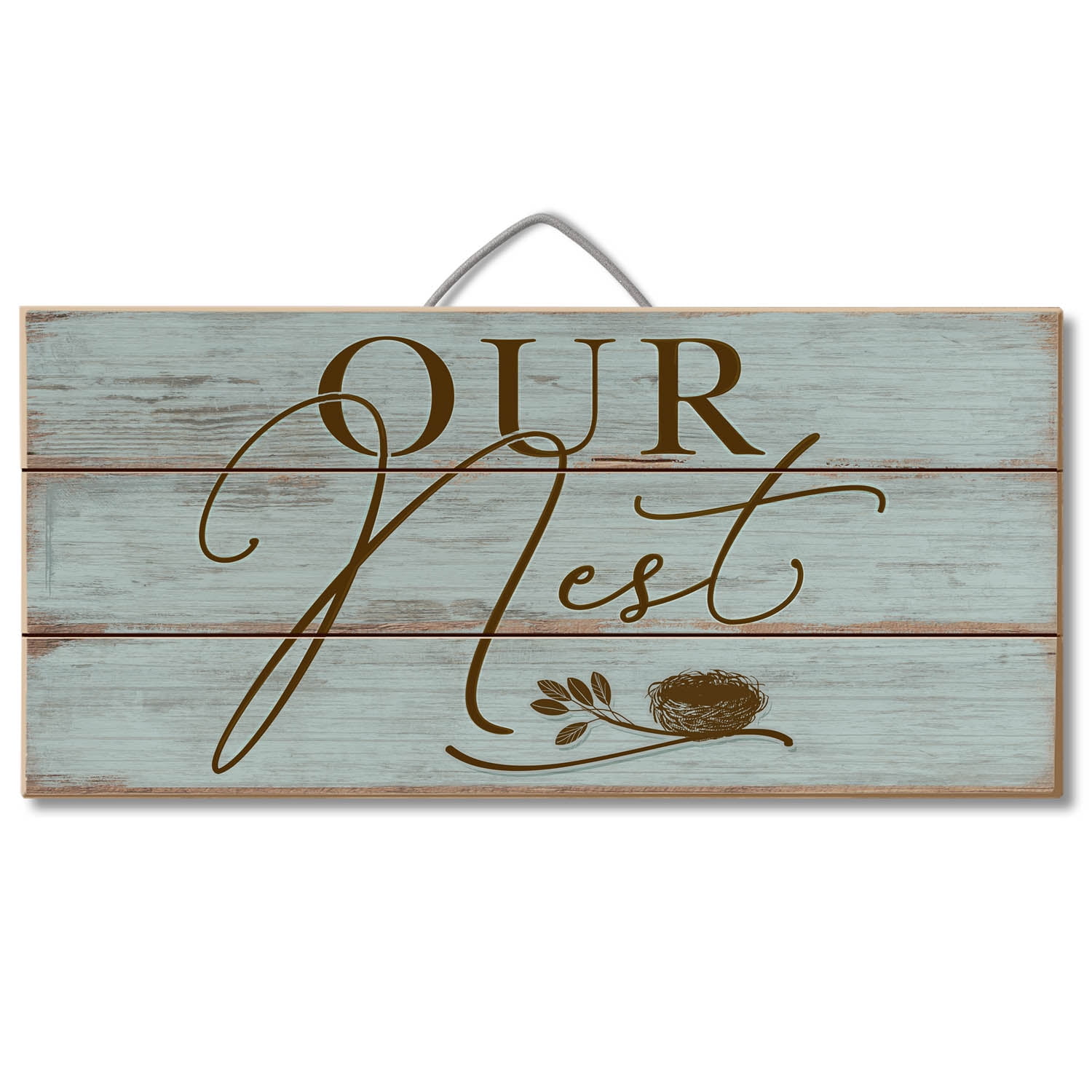 CounterArt "Our Nest" Decorative Slatted Pallet Wood Sign 12" by 6 ...