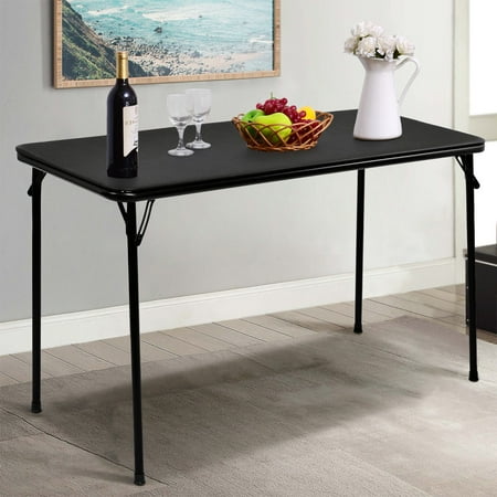 Gymax Top Folding Portable Serving Rectangle Table Black | Walmart Canada
