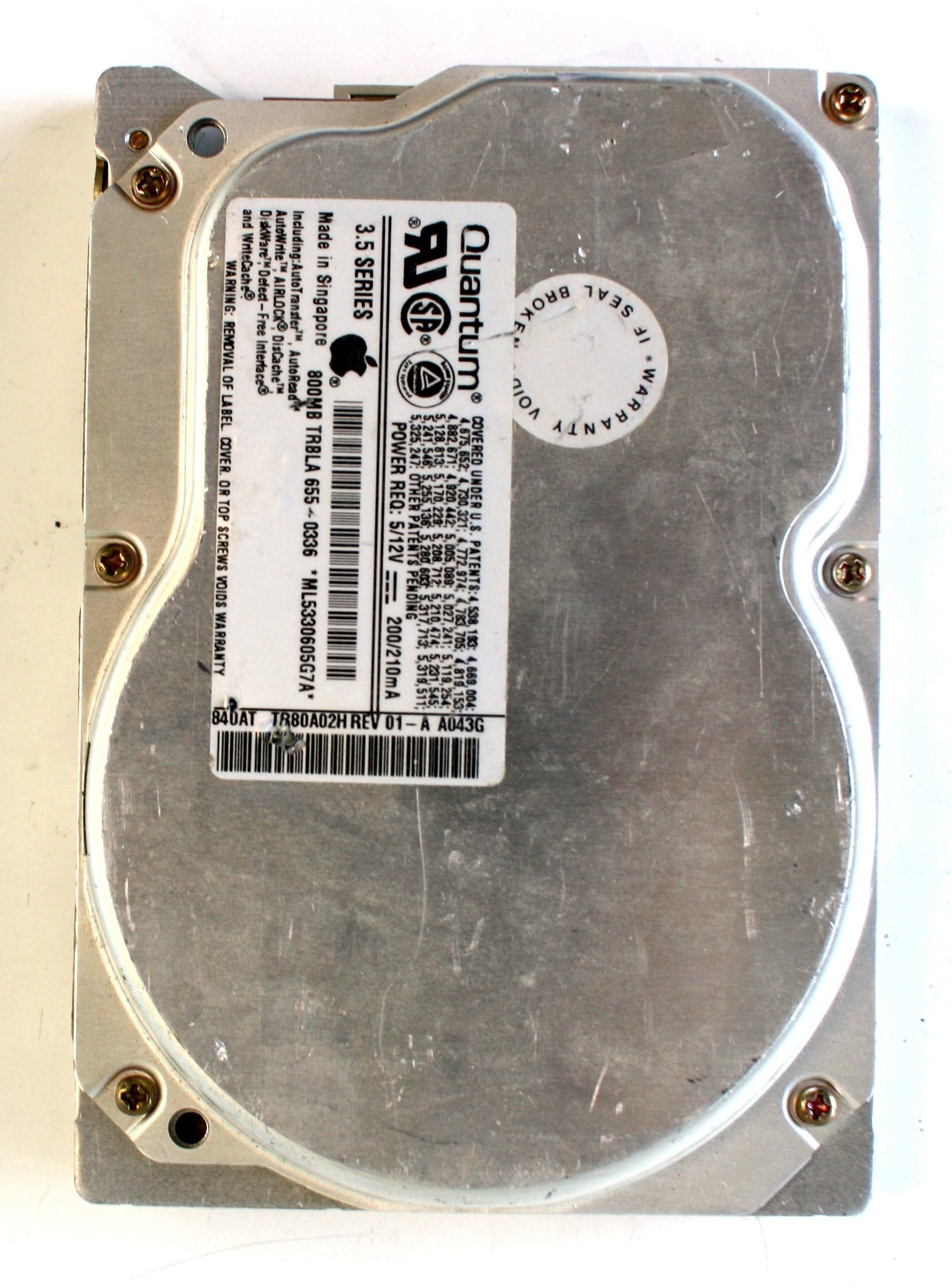 QUANTUM 800MB IDE HDD, TR80A02H REV 01-A A043G, TRBLA 655-0336 - Walmart.com