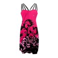 Tianek Dresses For Women 2024 Red Mini Dresses Summer Printed