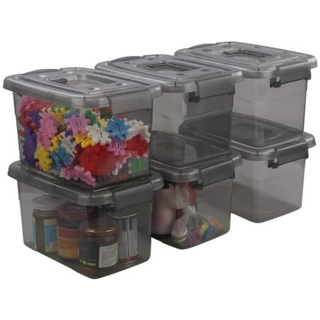 6 Pack 5 Liter Storage Box, Small Plastic Bin with lid | Walmart Canada