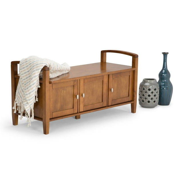 Simpli Home Warm Shaker Entryway Storage Bench - Walmart.com - Walmart.com