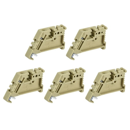 DIN Rail Mount Terminal Blocks End Stopper Screw Type Clamp Yellow EW ...