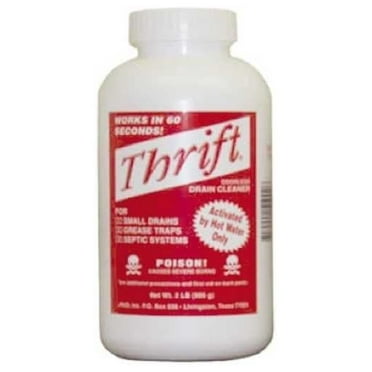 Thrift Drain Cleaner 1 lb, Non-Acid Formula, Dissolves Grease and Hair ...