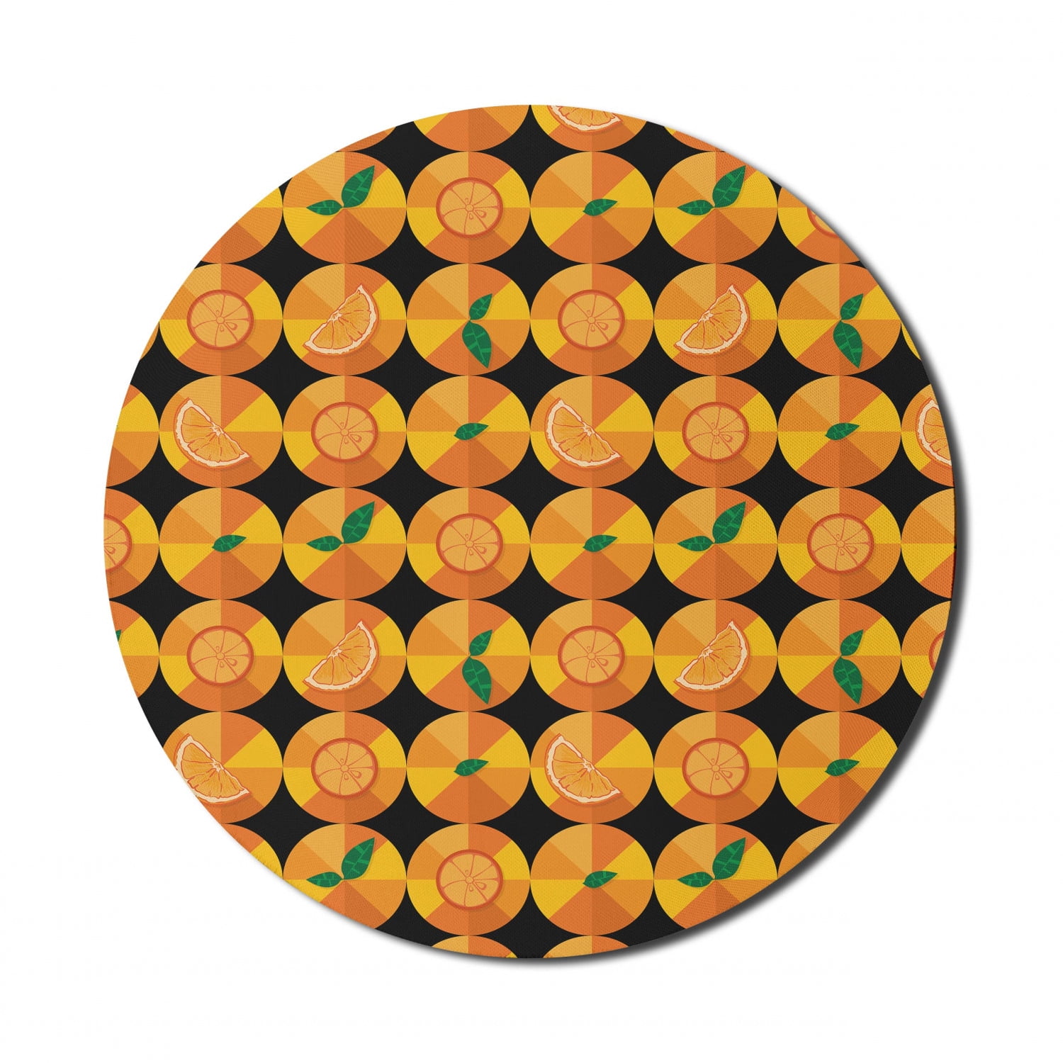Orange Mouse Pad for Computers, Tangerine Tones Citrus Rhythmic Pattern ...