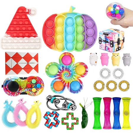 Fidget Packs Anti-Anxiety Tools, Push Pop Pumpkin Fidget Block Set ...