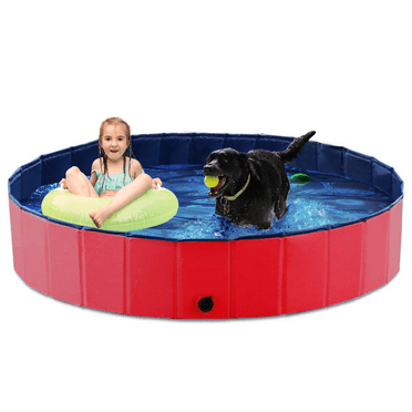 87x16'' Large Foldable Dog Pool Kiddie Pool Thickened, Collapsible Pet ...