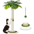 Cat Scratching Post for Space-Saving,35” Tall Modern Monstera 3 Layer ...