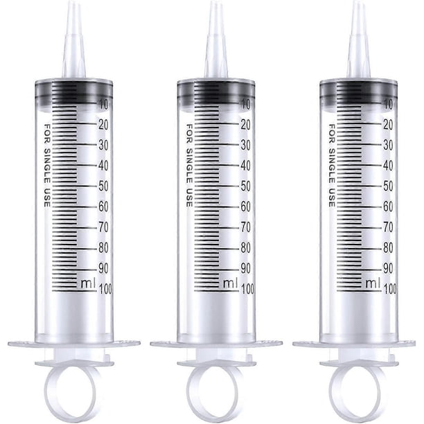 KAIYANG Jeringa de plástico grande de 3 piezas de 100 ml para rellenar ...