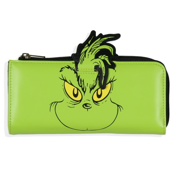 How The Grinch Stole Christmas 3D Character Faux Leather Zip Closure ...
