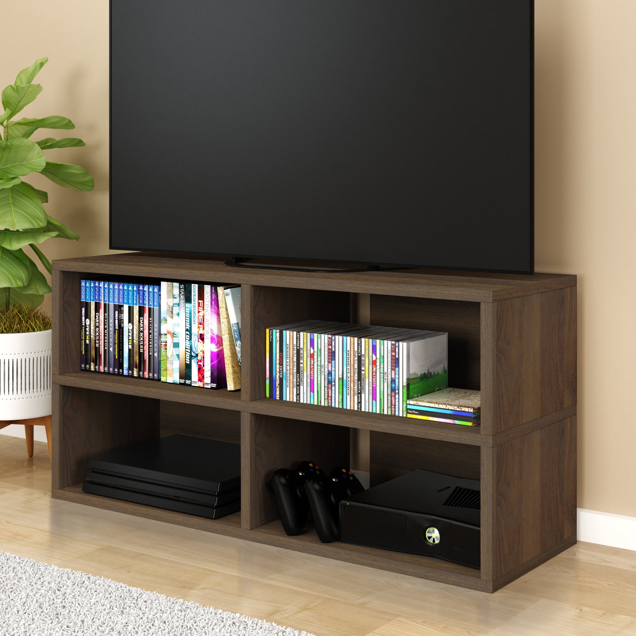 WAY BASICS Media Storage Shelf Entertainment Center - Holds 31 DVD ...