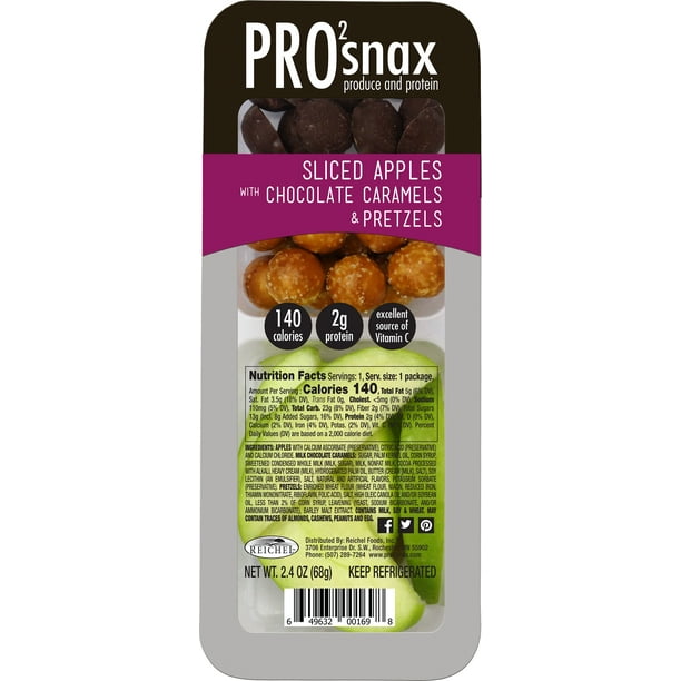 PRO2snax Sliced Apples, Chocolate Caramels & Pretzels, 2.4 oz - Walmart ...
