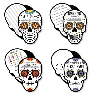 Day Of The Dead - Shaped Halloween Sugar Skull Party Cut-Outs - 24 ...