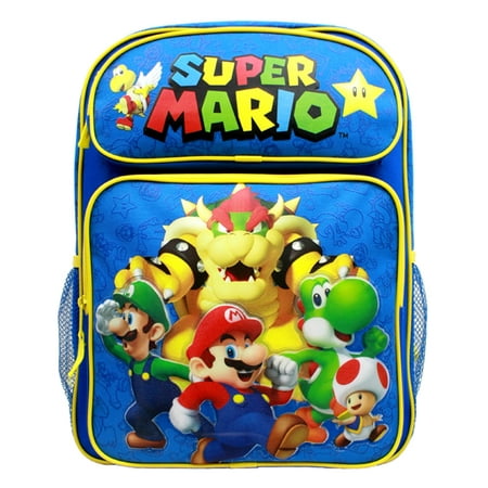 Backpack - Nintendo - Super Mario Group Blue 16" School Bag New SD28260 ...