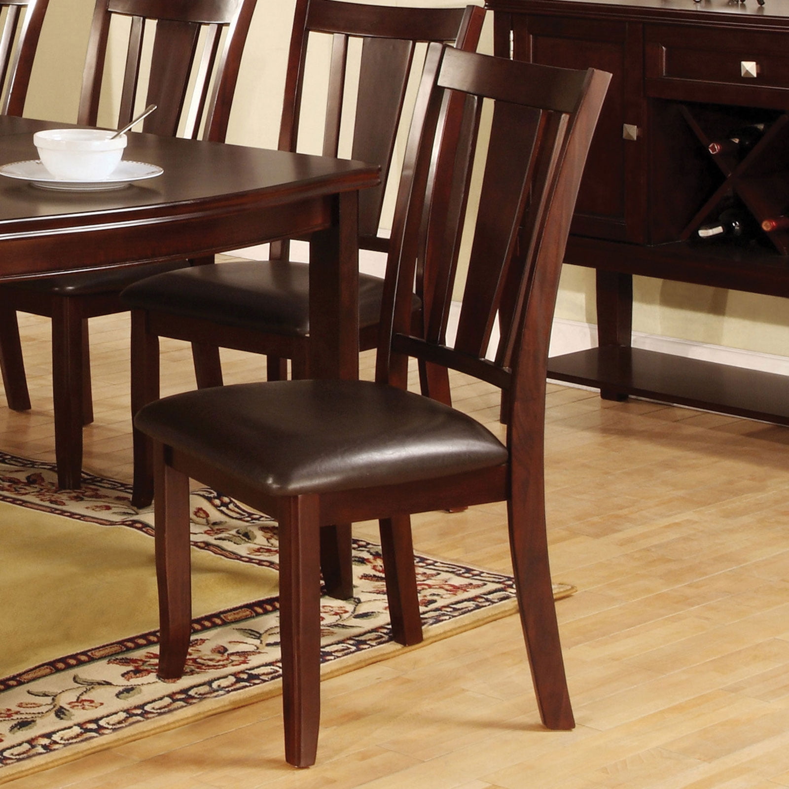 CoSoTower Set Of 2 Side Chairs Dark Espresso Finish Solid Wood Kitchen ...