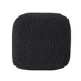 GDFSTUDIO Joyce Knitted Cotton Square Pouf, Dark Gray, 20.5 x 20.5 x 16 ...