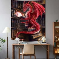 Cool Dragon Tapestry, Medieval Fantasy Forest Dragon Tapestry for ...