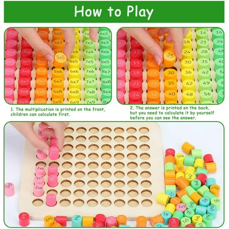 9x9 Wooden Multiplication Table Math, Multiplication Table For Kids ...