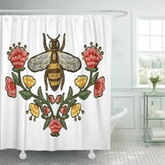 Splash Home Sunraya Floral Polyester Fabric Shower Curtain, 70" x 72 ...