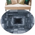 Round Area Rugs Collection 8 Ft, 3D Optical Illusion Non-Slip ...
