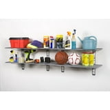 2-Tier Heavy-Duty Wall Mount Floating Steel Wire Mesh Storage Shelves ...