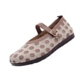 Bkhluea Women Polka Dot Knit Mary Jane Slip On Ballet Flats Comfortable ...
