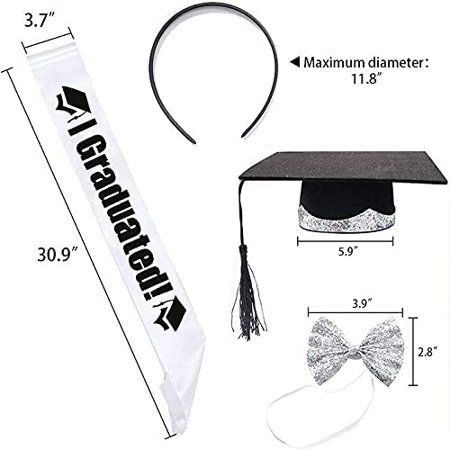 Graduation Cap Headband Graduation Sash Shiny Glitter Bow Tie | Walmart ...
