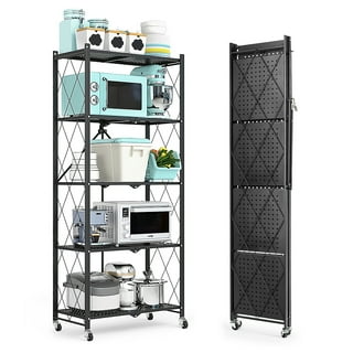 Bowoshen 59"Black Storage Shelves,Heavy Duty Steel Frame 5-Tier Garage ...