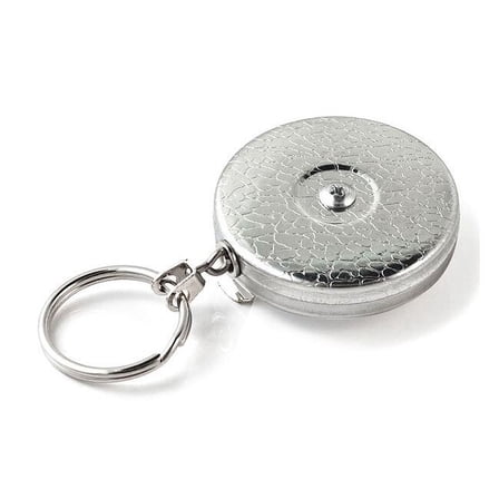KEY-BAK Original SD Retractable Keychain, 36" Kevlar Cord, Chrome Front ...