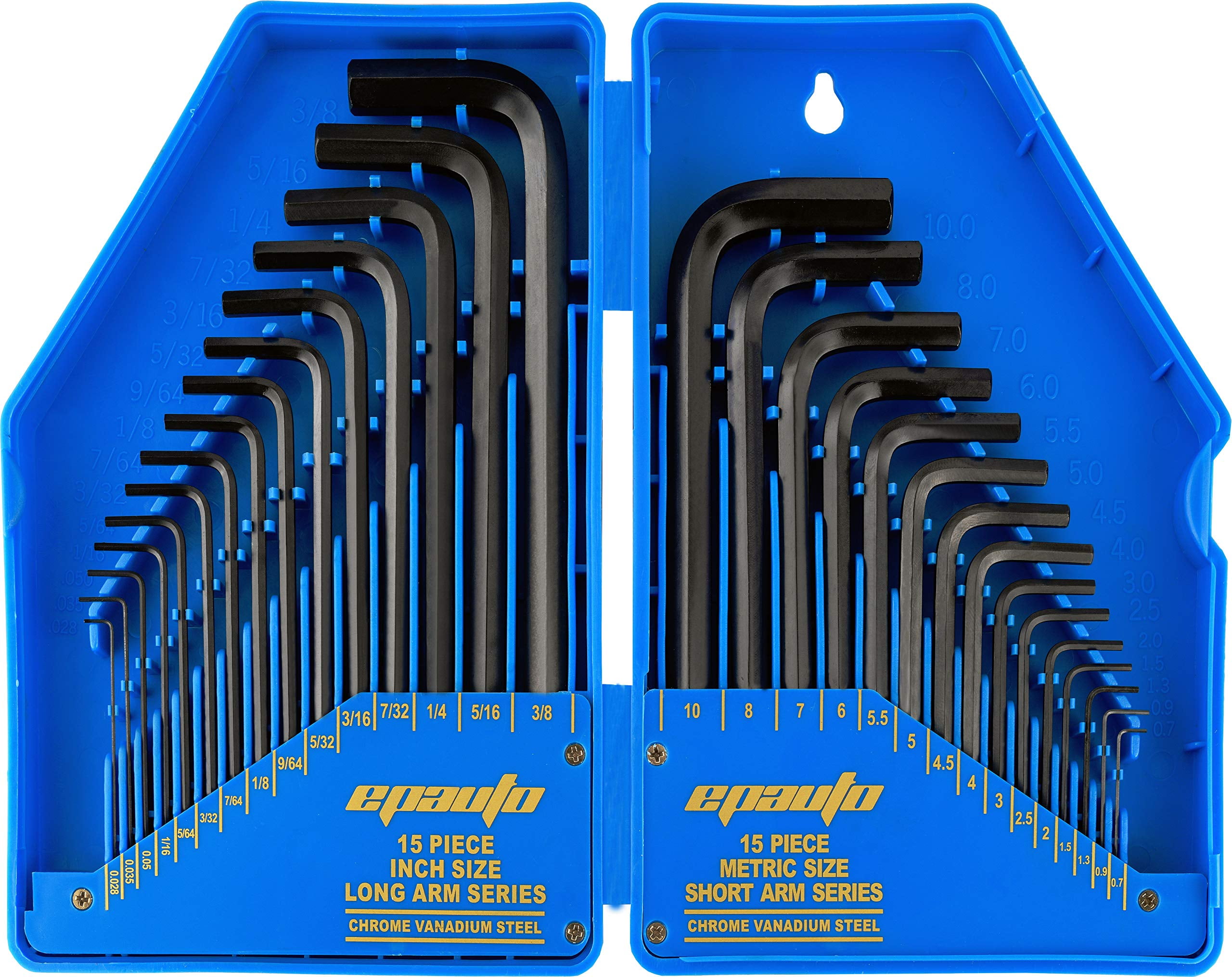 EPAuto Allen Key Set Hex Key Wrench Set, 30-Pieces (0.028-3/8 inch,0.7 ...