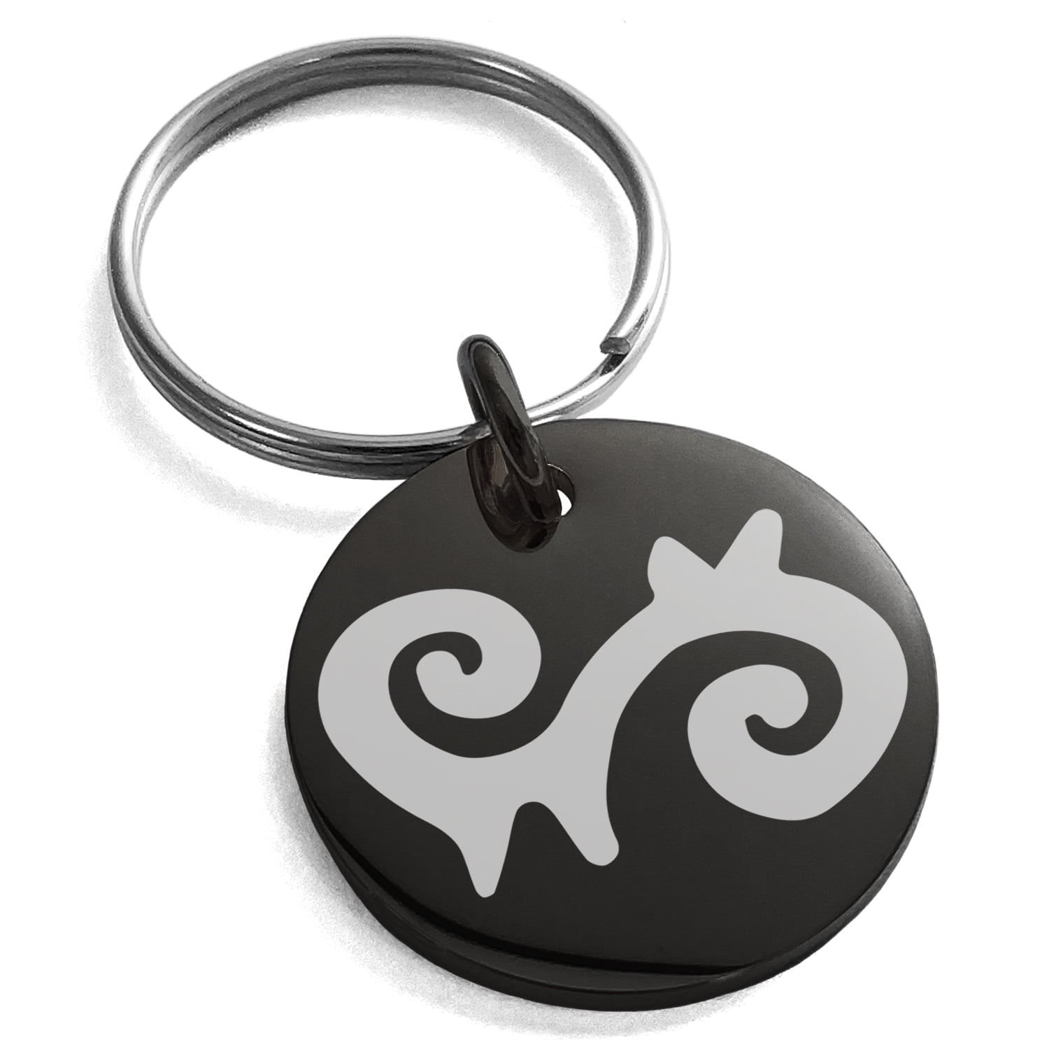 Stainless Steel Aztec Energy Rune Engraved Small Medallion Circle Charm ...