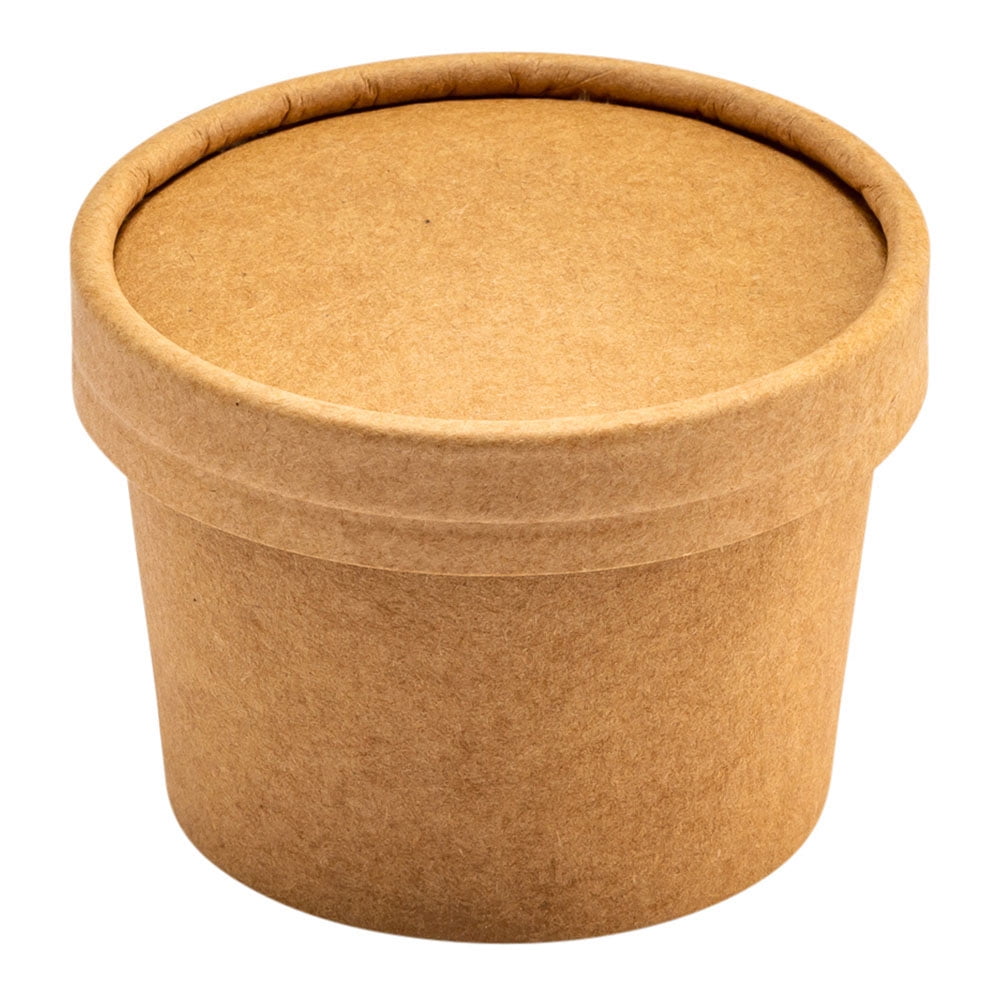Coppetta Round Kraft Paper To Go Cup Lid - Fits 4 oz - 50 count box ...