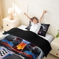 Castle Fairy Dynamic Race Car Twin Bedding for Boys, Neon Letter L ...
