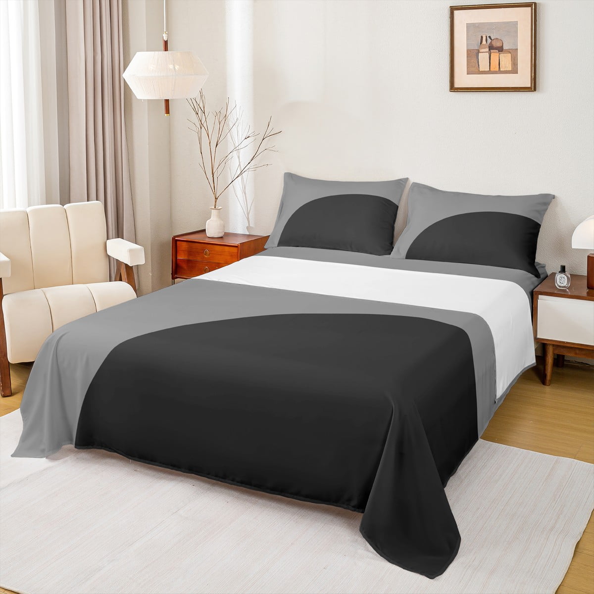 Click here for Erosebridal Grey Minimalism Sheet Set Queen  Abstr... prices