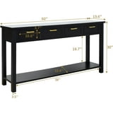 Kinbor Entryway Console Table, 60 Inch Sofa Table w/4 Drawers & Shelf ...