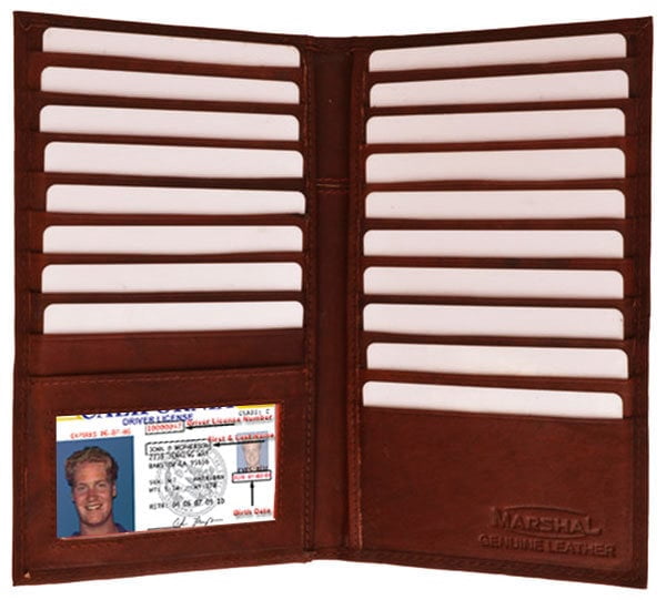 RFID Signal Blocking Men's Genuine Leather Long Bifold Secretary ...