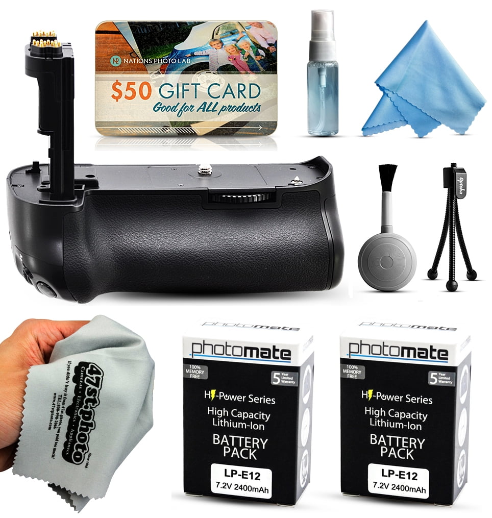 Multi Power Battery Grip + (2 Pack) Ultra High Capacity LP-E12 LPE12 ...