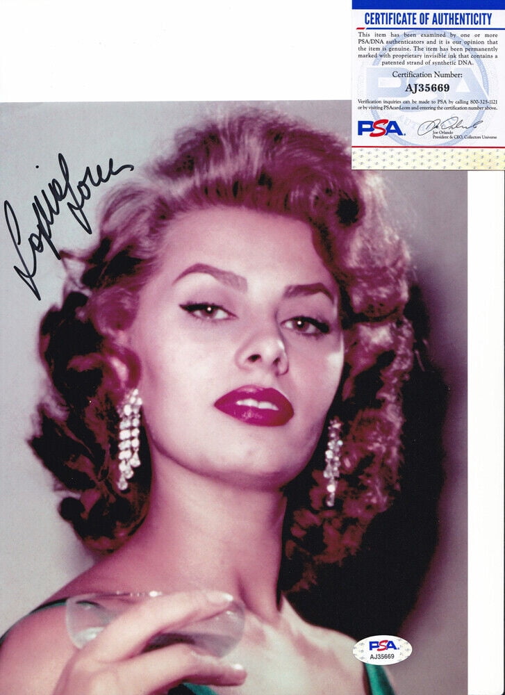 Sophia Loren Legendary Actress Signed Autograph 8x10 Photo PSA/DNA COA ...