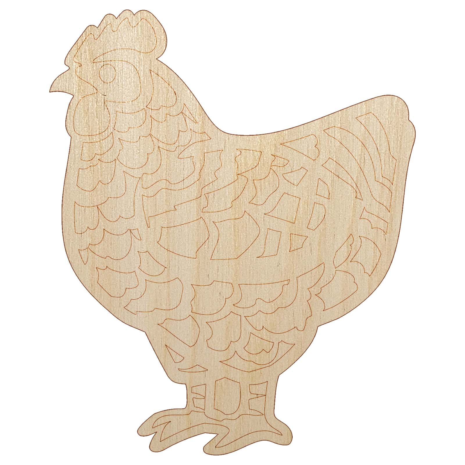 Barred Plymouth Rock Chicken Wood Shape Unfinished Piece Cutout Craft ...