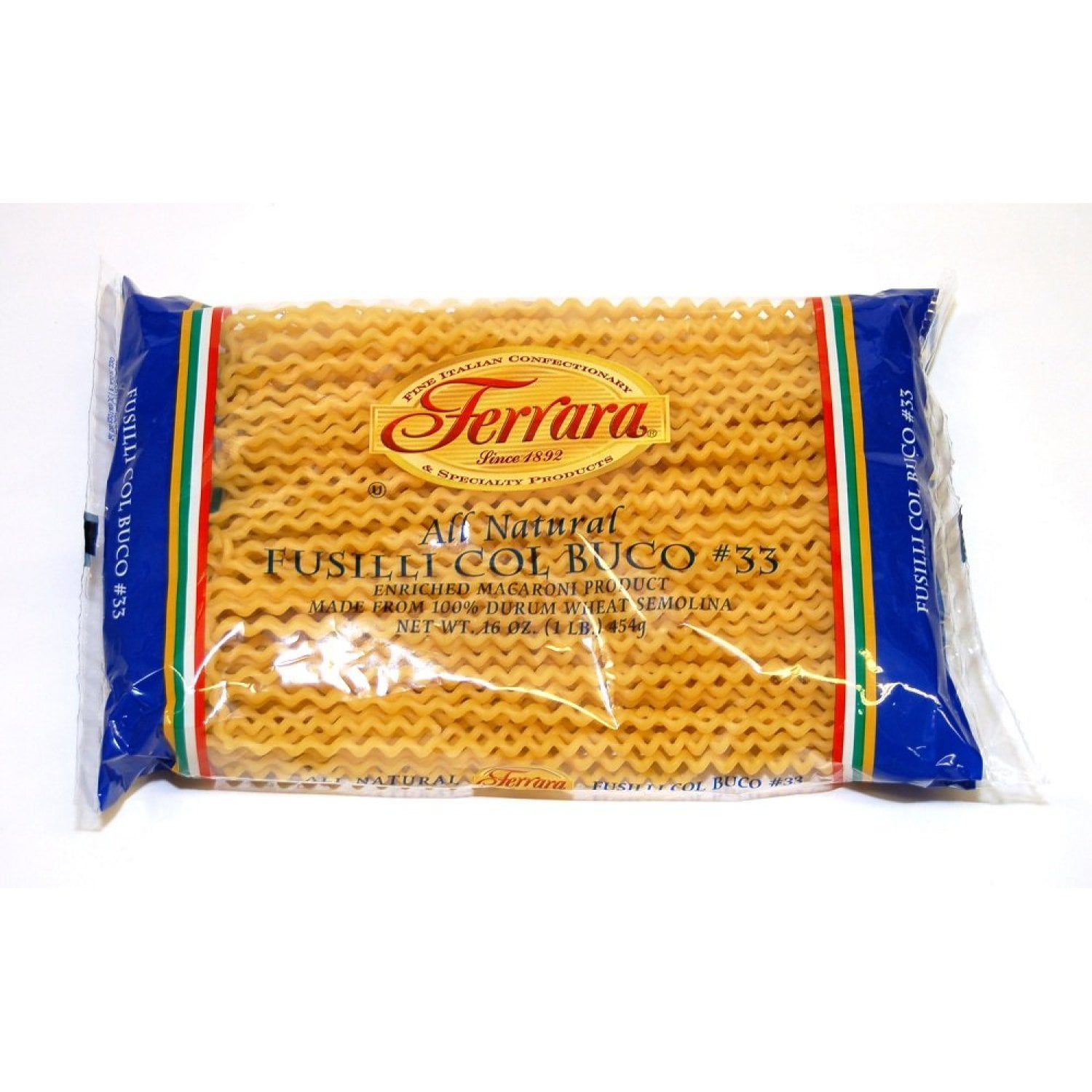 Bilot - Fusilli col Buco (Long Fusilli) N. 33, (4)- 16 oz. Packages ...