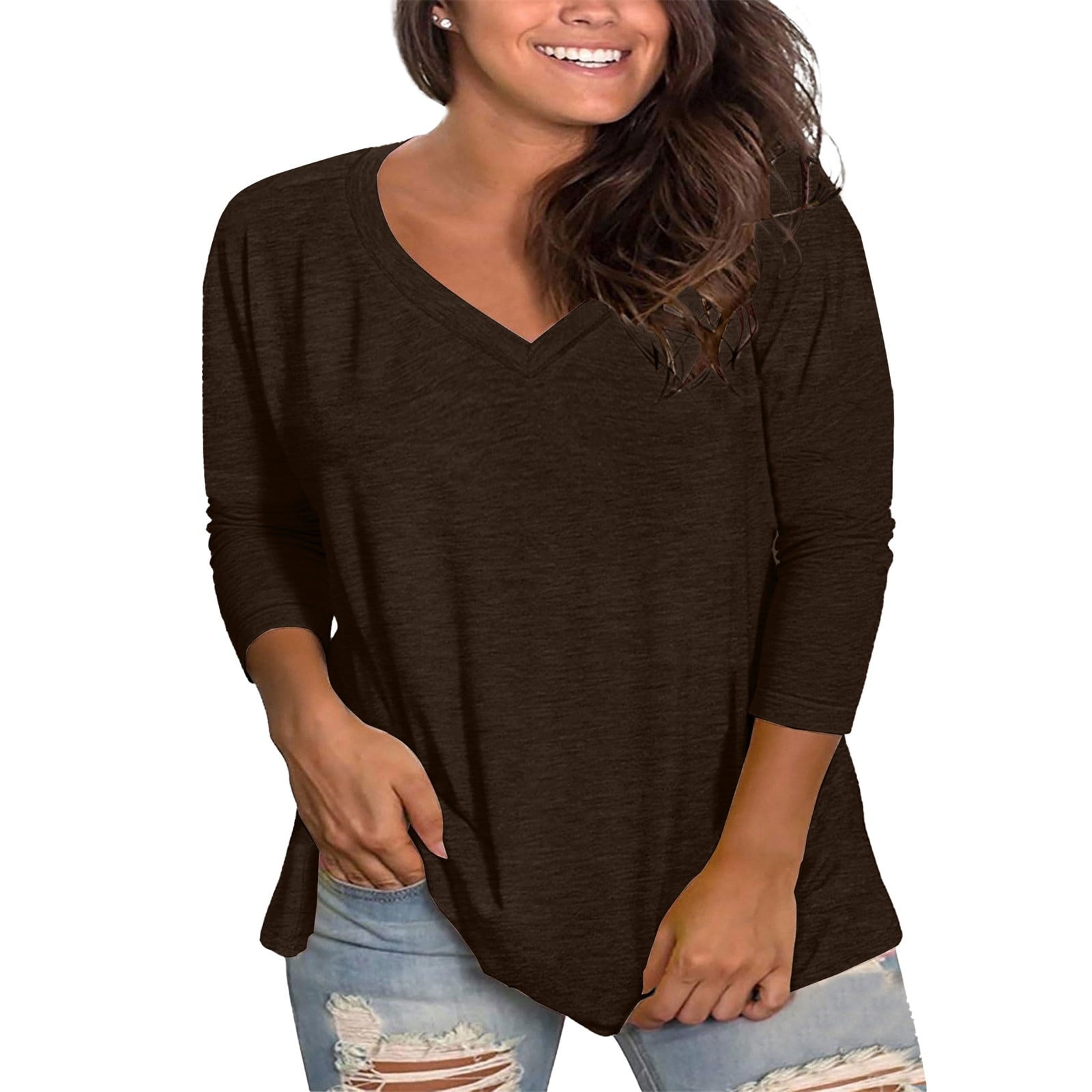 Click here for Ylhfashion Plus Size V Neck T Shirts Women Short S... prices