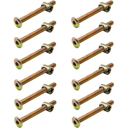 YDJKET 12 Pieces M6 Bolts Bolt Fastener with Barrel Nut Fastener ...